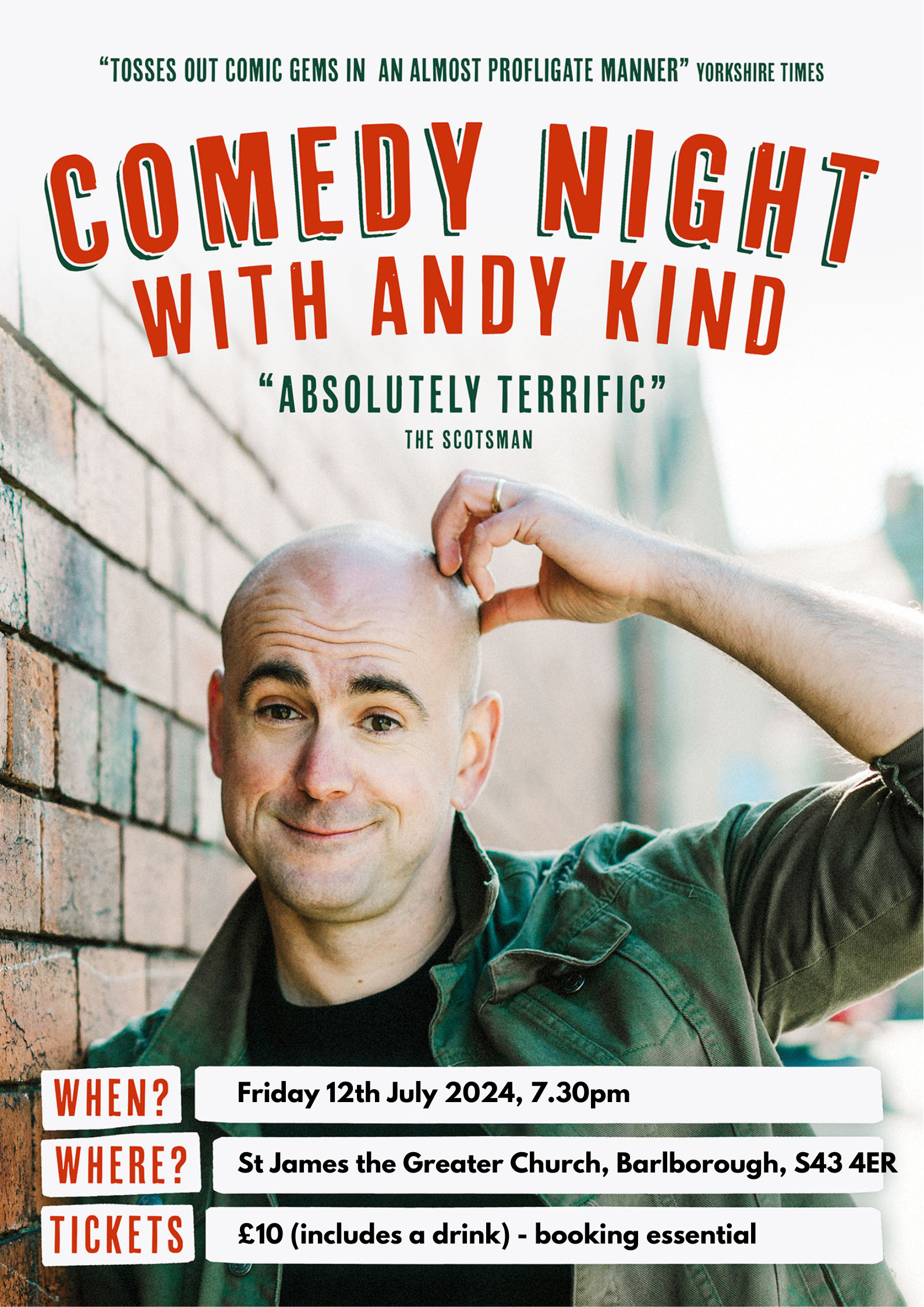 Comedy Night with Andy Kind 12th July 7.30pm – The Church of England in ...